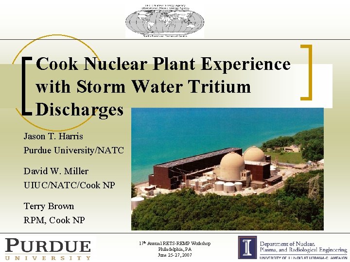Cook Nuclear Plant Experience with Storm Water Tritium
