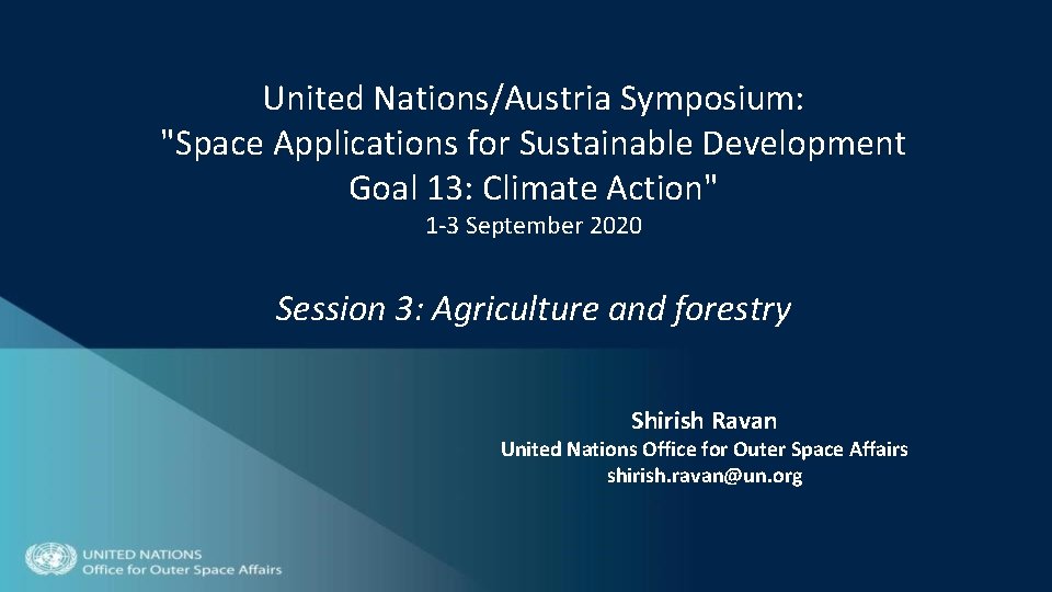 United NationsAustria Symposium Space Applications for Sustainable ...