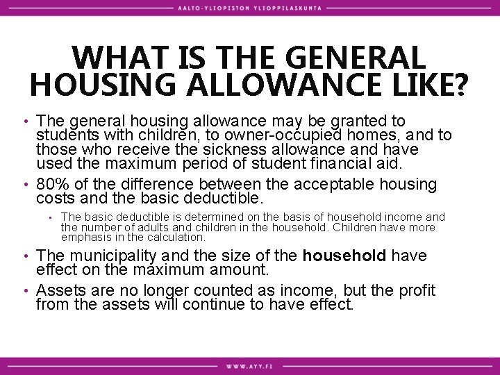 Housing benefits Social policy Lotta Aarikka Background information