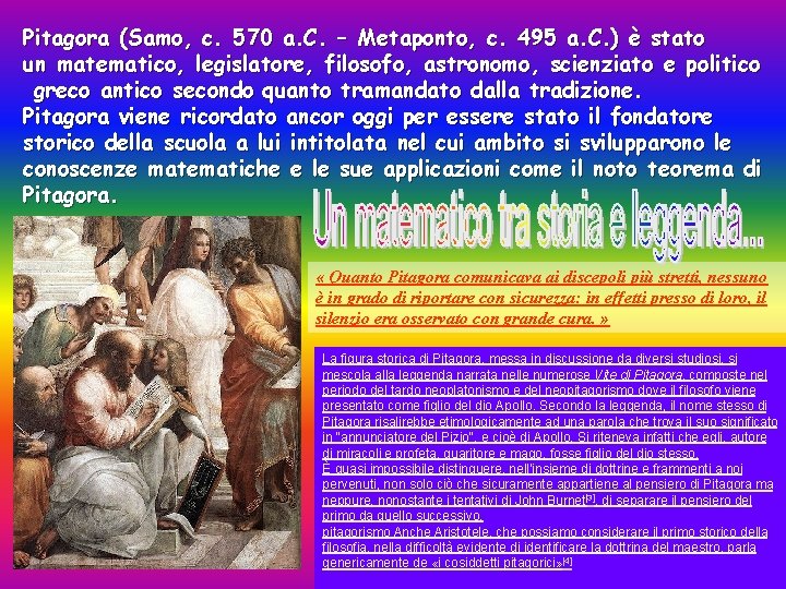 Chi era ma soprattutto cosa ha fatto Pitagora