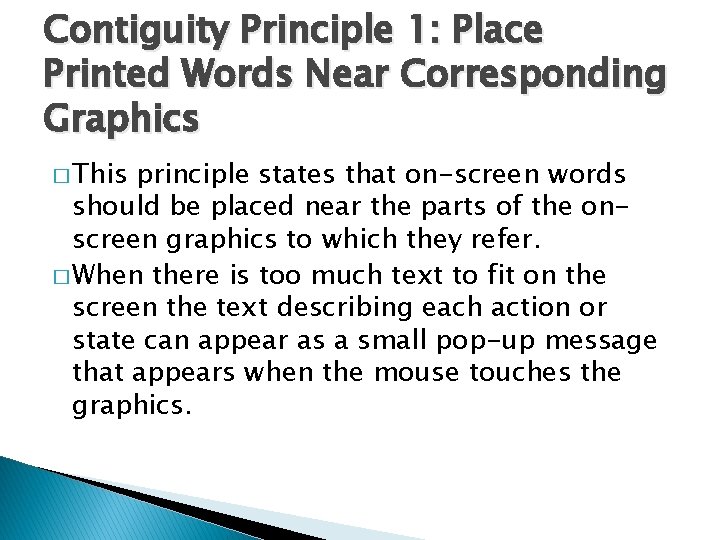 Chapter 5 Applying the Contiguity Principle Align Words