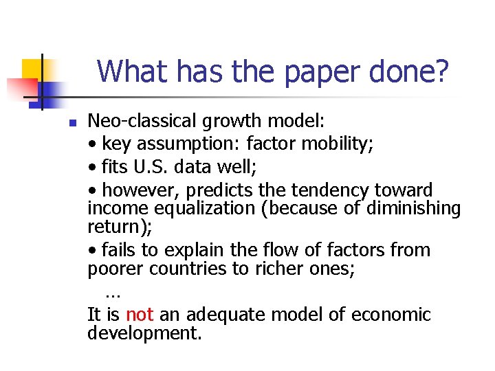 On the Mechanics of Economic Development By Robert