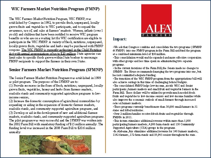 WIC Farmers Market Nutrition Program FMNP The WIC