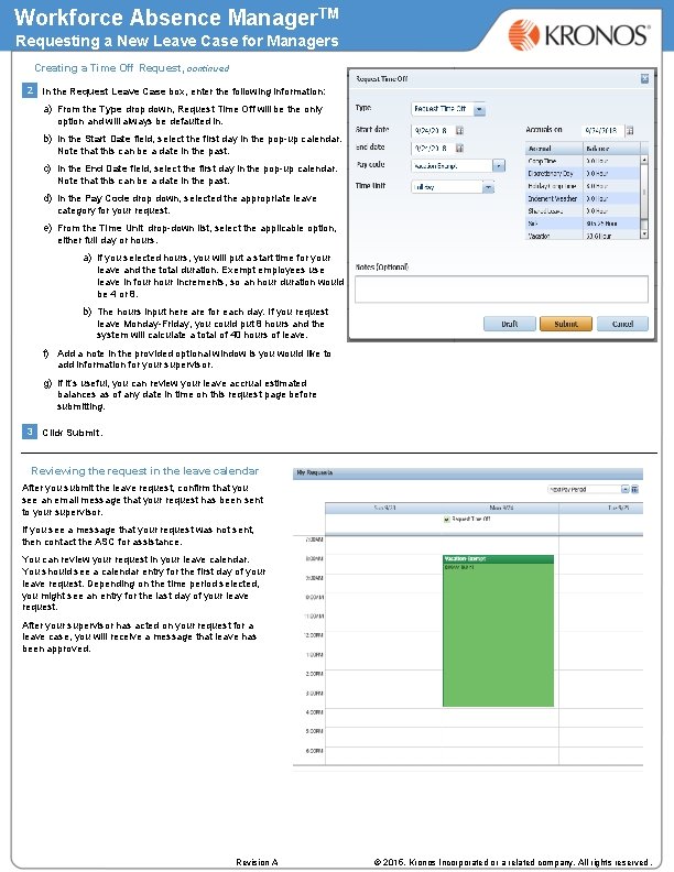 Workforce Absence Manager TM Requesting a New Leave