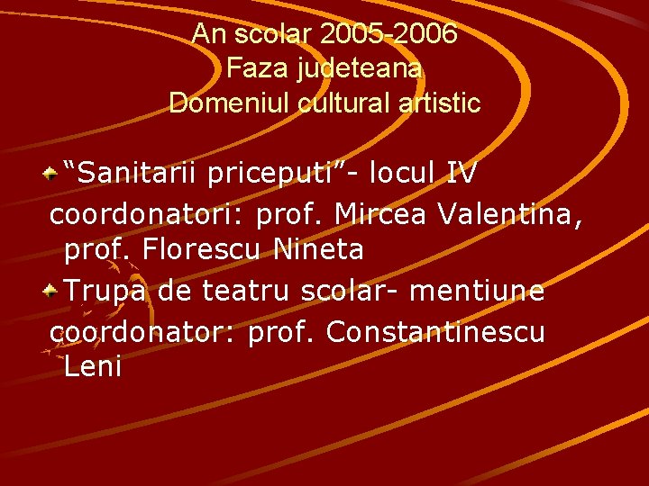 Rezultate la olimpiade An Scolar 2005 2006 Faza
