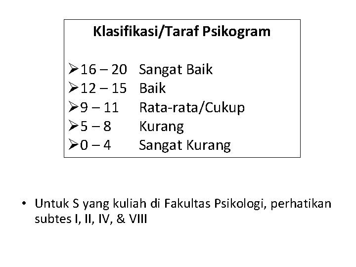 PSIKOLOGI DIAGNOSTIK V INTERPRETASI PEMBUATAN LAPORAN TES KEMAMPUAN