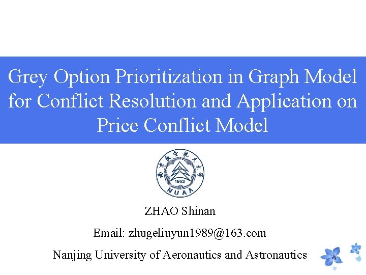 Grey Option Prioritization in Graph Model for Conflict