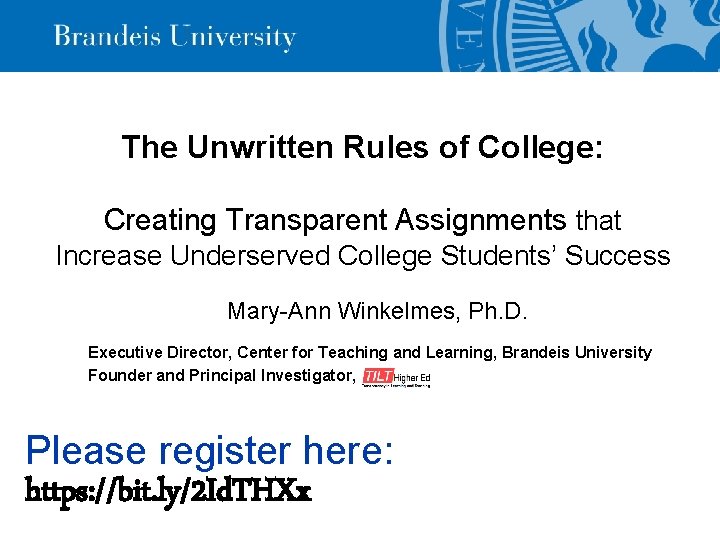 The Unwritten Rules of College Creating Transparent Assignments