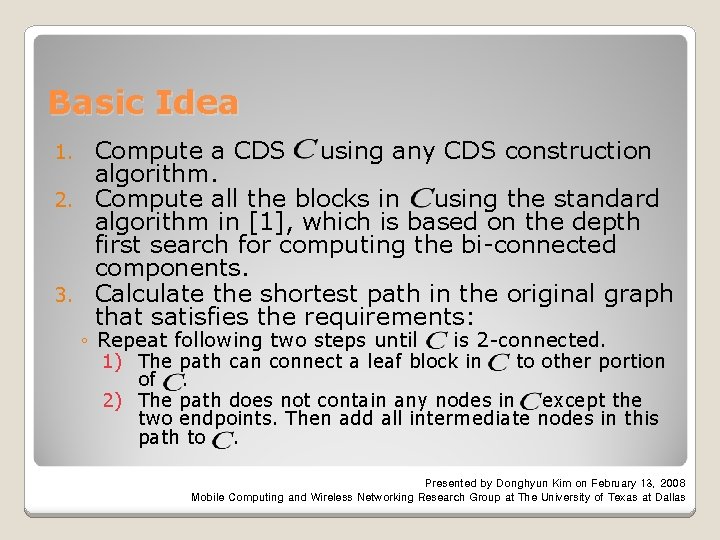 2 Connected Virtual Backbone in Wireless Networks F