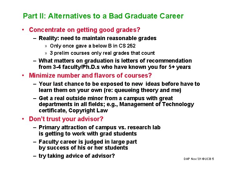 How to Have a Bad Career in ResearchAcademia