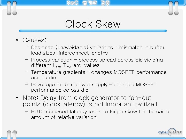 Clock Distribution based on Dennis Sylvester at Univ