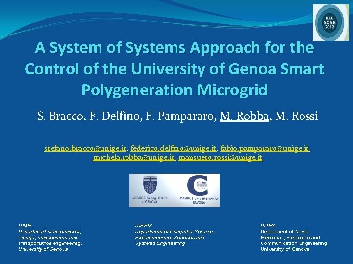 A System of Systems Approach for the Control