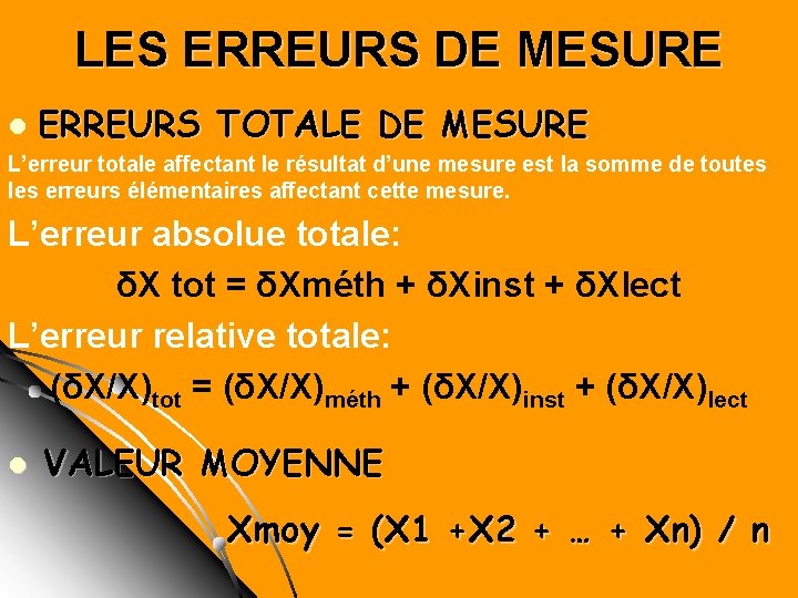 GENERALITES SUR LES SYSTEMES DE MESURE Pr A