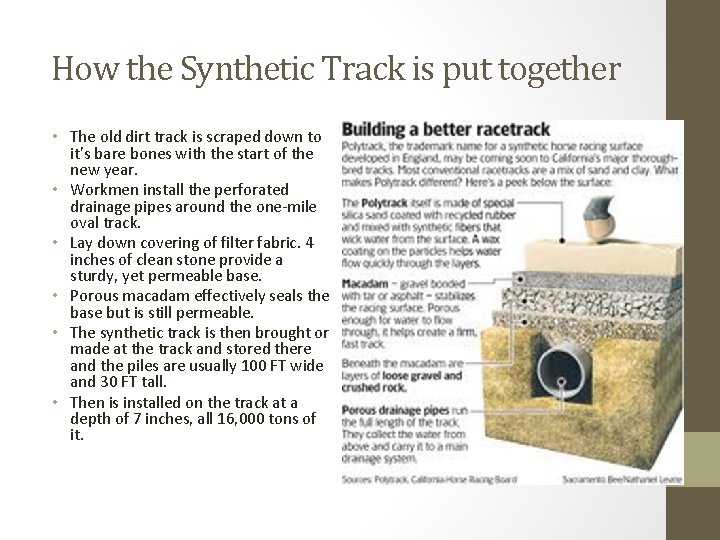 Synthetic Race Track Surfaces By Jiselle Sorenson What