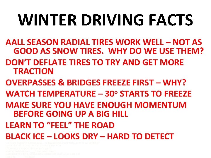 WINTER DRIVING FALL CHECKUP BATTERY COOLING SYSTEM TIRES