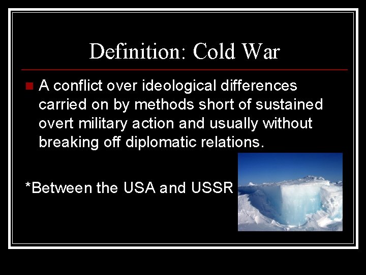 Cold War Timeline 1947 1991 Ch 15 What