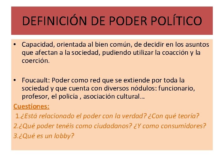 INTRODUCCIN CONCEPTOS PREVIOS 1 Qu entendis por poder