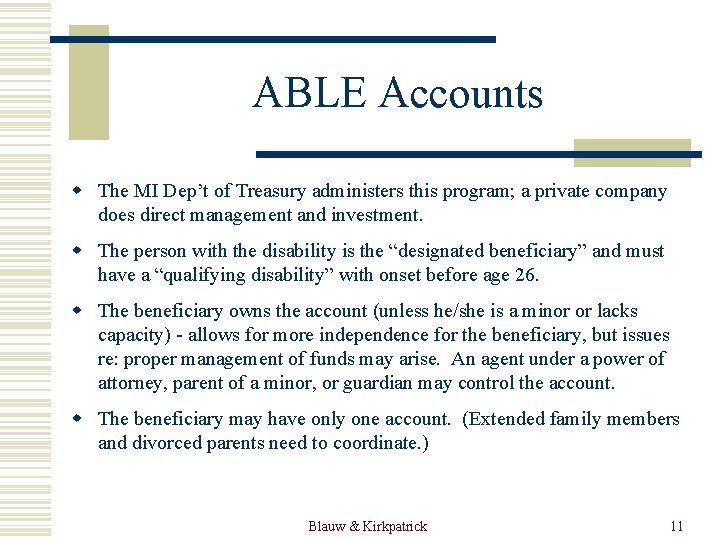 Legal Planning for a Young Person with Disabilities