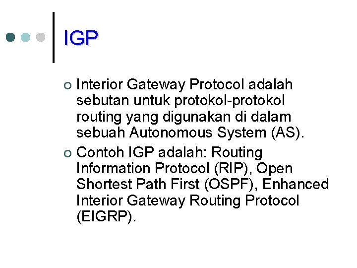 Pertemuan9 Protokol Routing Exterior Interior Gateway Protocol Dynamic