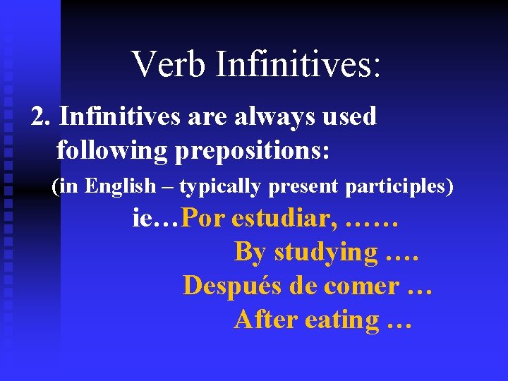 Usages of Verb Infinitives Sp 3 H c