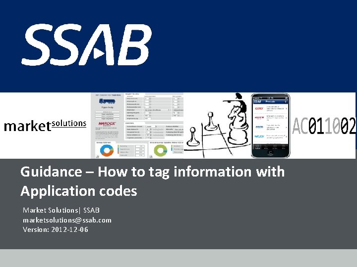 Guidance How to tag information with Application codes