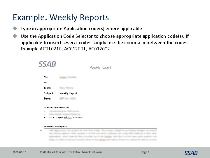 Guidance How to tag information with Application codes