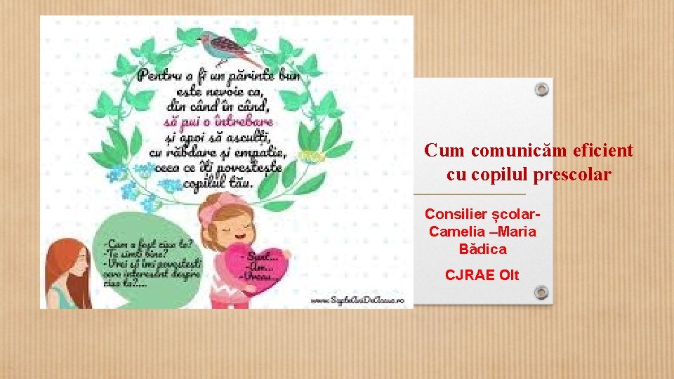 Cum comunicm eficient cu copilul prescolar Consilier colar