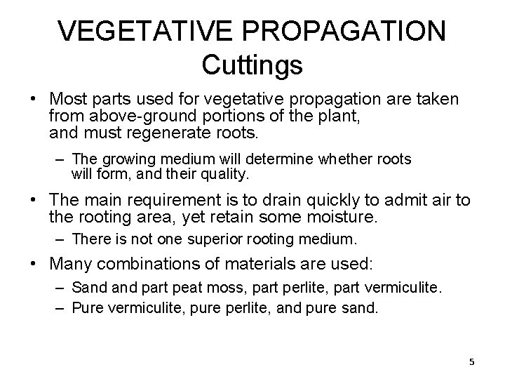 Chapter 5 Plant Propagation Part 2 Asexual Propagation