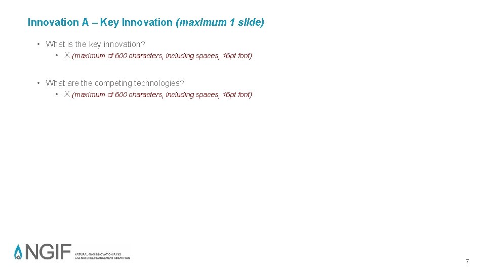 Natural Gas Innovation Fund Investment Intake Template Note