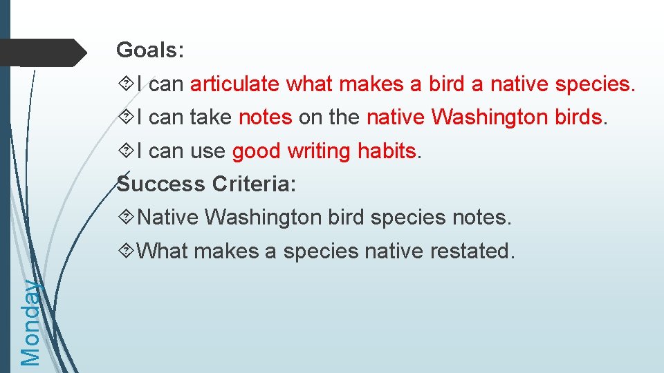 What makes a bird a native species Write