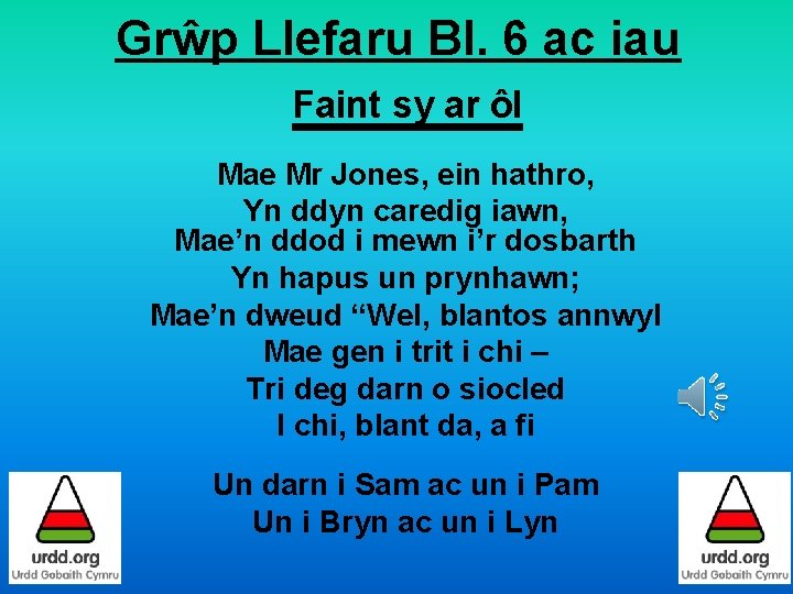 Grp Llefaru Bl 6 ac iau Faint sy
