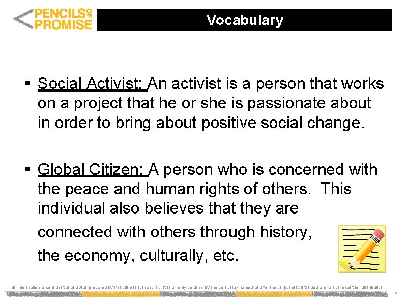 Lesson 1 Defining Social Activism This information is