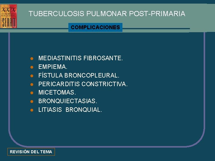 TUBERCULOSIS PULMONAR PRIMARIA PATRN MILIAR l l l
