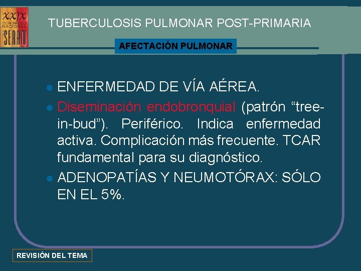 TUBERCULOSIS PULMONAR PRIMARIA PATRN MILIAR l l l