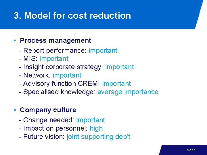 How to align the organization of the CREMdepartment