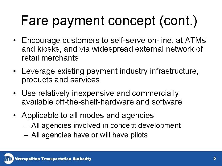 New Fare Payment Systems Update Presentation to Capital