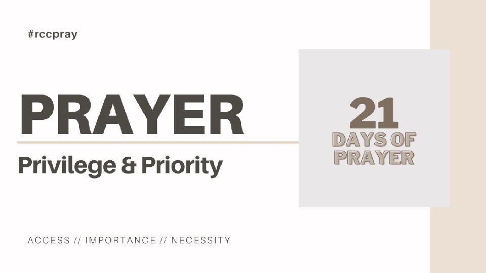 The Priority of Prayer Personal Prayer A Habit