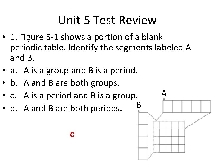 Physical Science Unit 5 Test Review WarmUp Mar