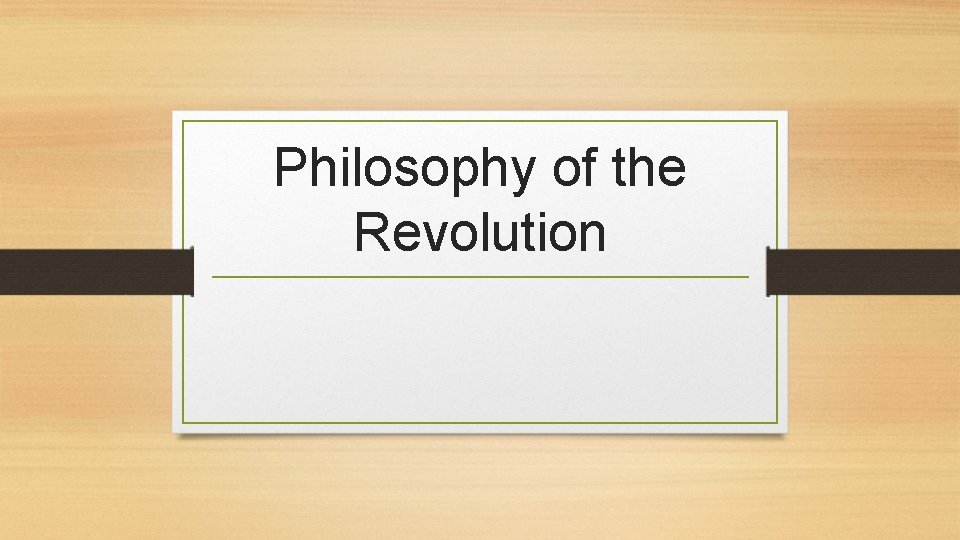 Philosophy of the Revolution Ideology Religious Puritanism Calvinism