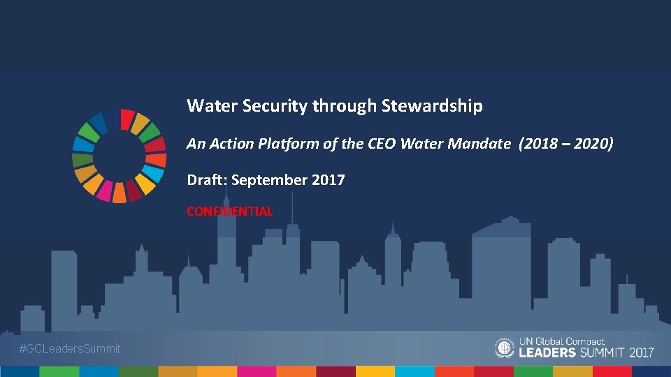 Water Security through Stewardship An Action Platform of