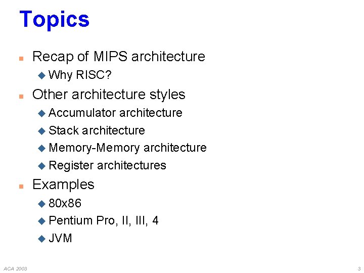 Embedded Systems in Silicon TD 5102 Other Architectures