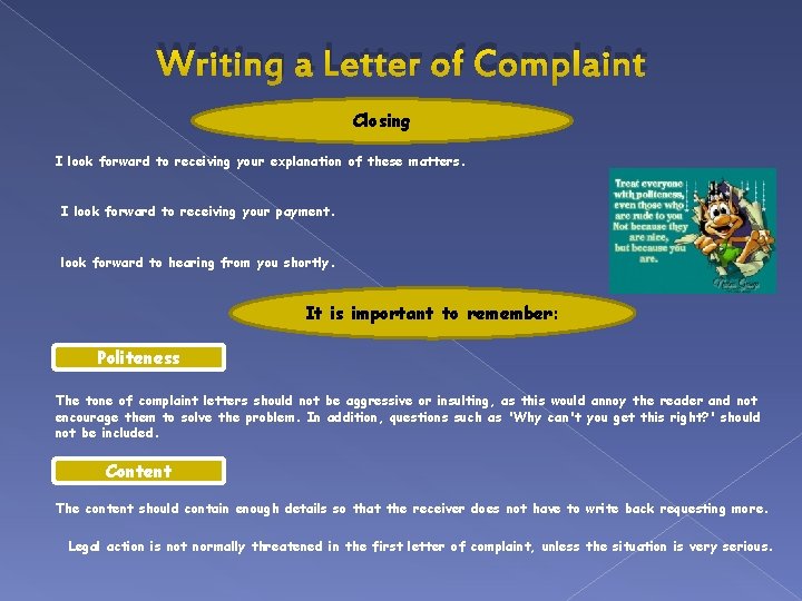 Writing a Letter of Complaint Practice Makes Perfect