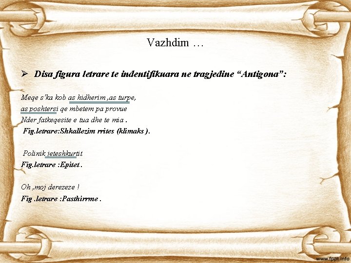 PROJEKT Lenda Letersi Tragjedia e Sofokliut Antigona Sofokliu