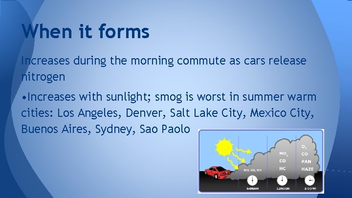 Smog Acid deposition and Thermal Inversions Formation of