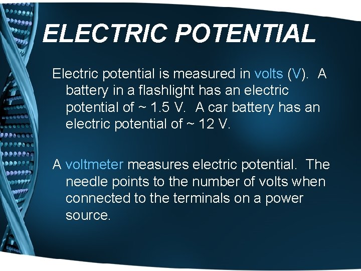 ELECTRIC POTENTIAL SO THERE I WAS WITH NOTHING