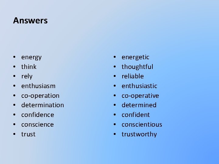 Adjectives expressing peoples qualities a job interview Tematick