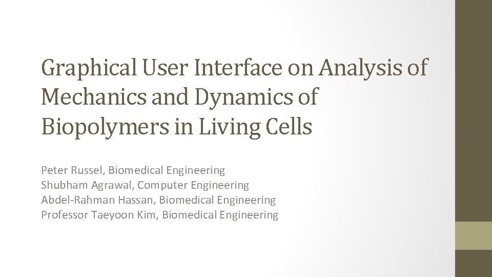 Graphical User Interface on Analysis of Mechanics and