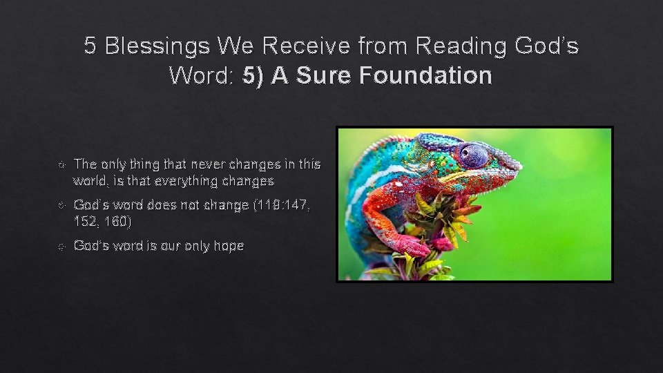 A Final Admonition 5 Blessings We Receive from