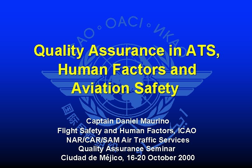 Quality Assurance in ATS Human Factors and Aviation