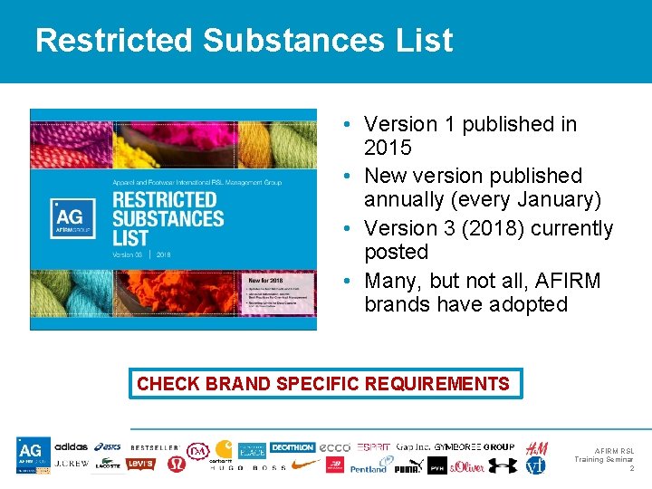 Restricted Substances List Lisa Clerici Sr Manager Global